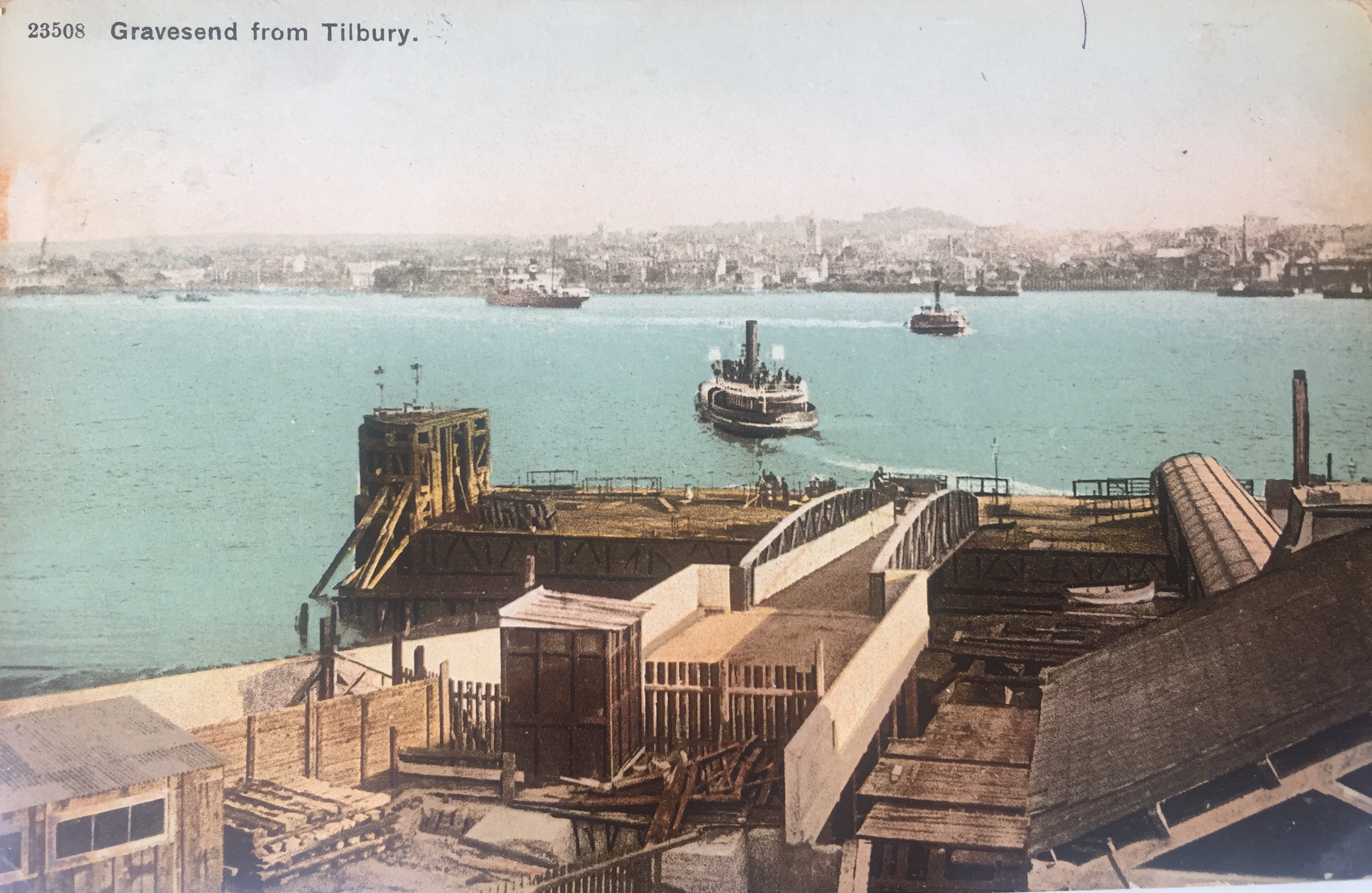 Colour Postcard of unfinished Tilbury Riverside Station / road bridge ...